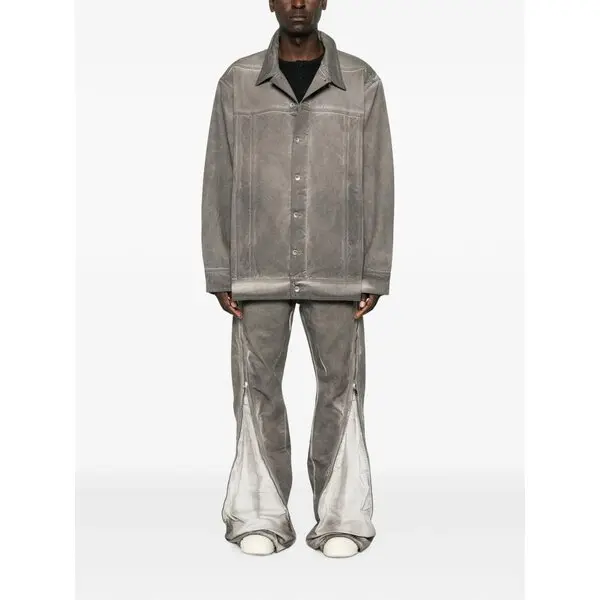 Rick Owens Faded Denim Jacket - Gray