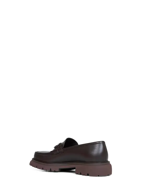 FERRAGAMO Dark Brown Cocoon Loafers With Gancini Ornament