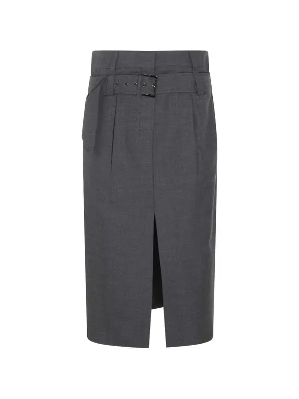 Brunello Cucinelli Wool Long Skirt - Multicolor
