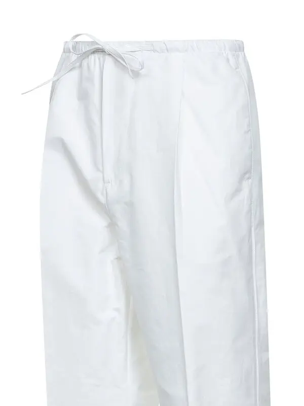 Bottega Veneta White Cotton Poplin Drawstring Trousers