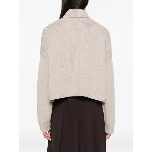 LISA YANG Cashmere Roll Neck Knit Jumper - Cream