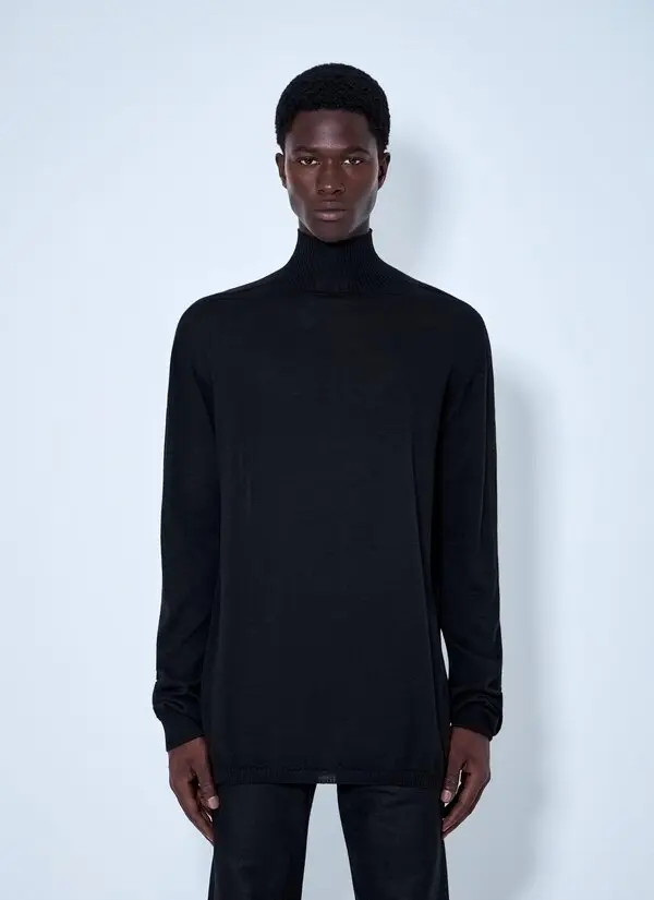 Rick Owens Oversized Turtleneck Sweater - Black