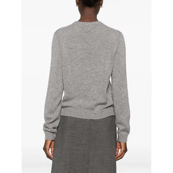 Prada Cashmere Crystal-embellished Pullover - Gray