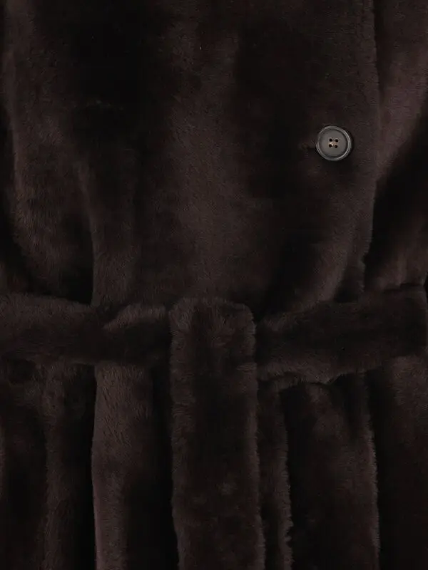 Brunello Cucinelli Belted Shearling Coat - Multicolor