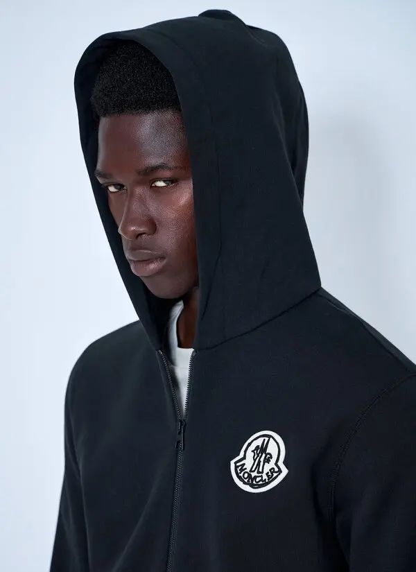 Moncler Zip Hoodie With Logo Patch
