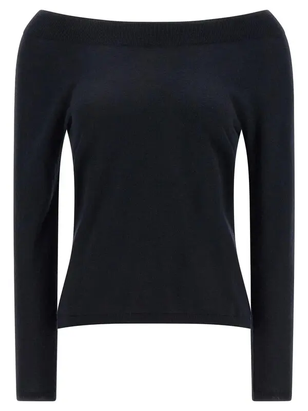 Max Mara Cashmere Boat Neck Pullover - Blue