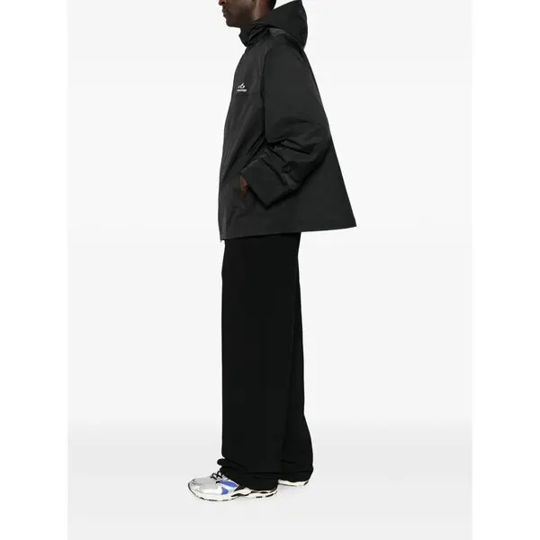 Balenciaga Logo Print Hooded Jacket