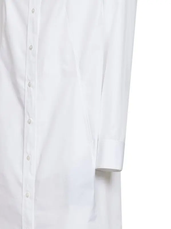 Balenciaga Poplin Draped Back Shirt Dress - Multicolor