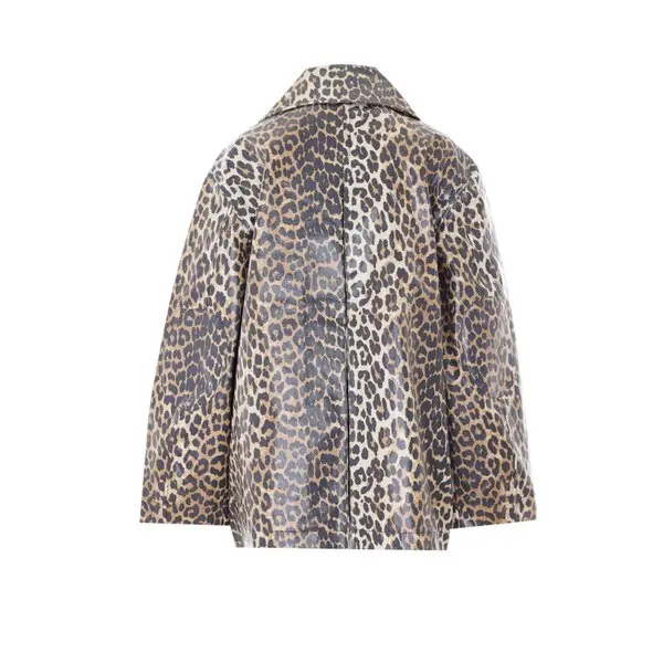 GANNI Laminated Leopard Jacket