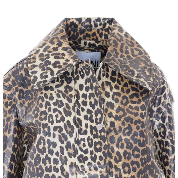 GANNI Laminated Leopard Jacket