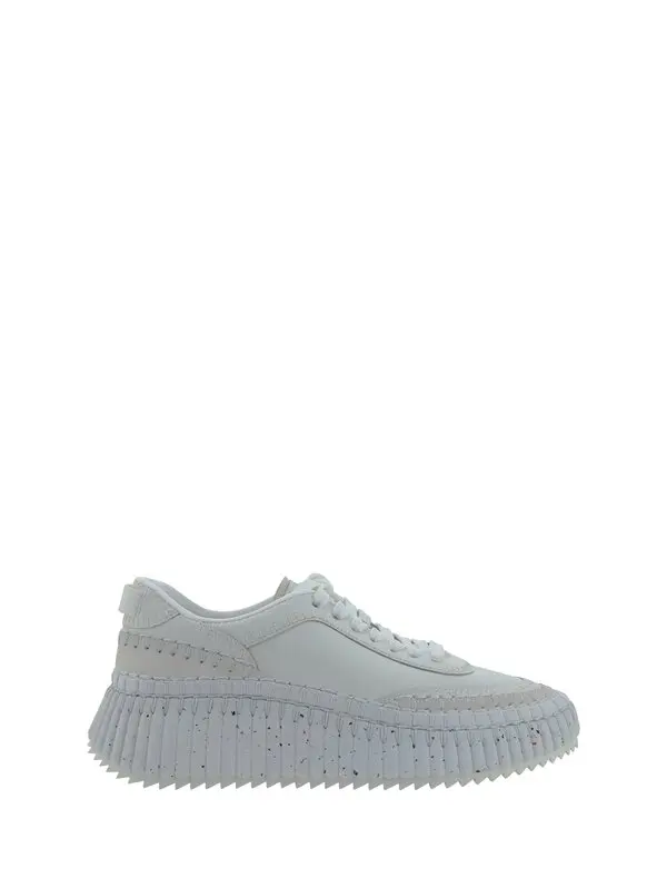 Chloé Nama Leather Sneakers - White