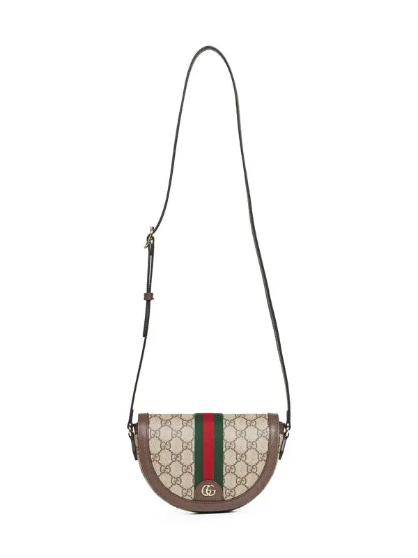 Gucci Beige And Dark Brown Ophidia Small Shoulder Bag - Multicolor