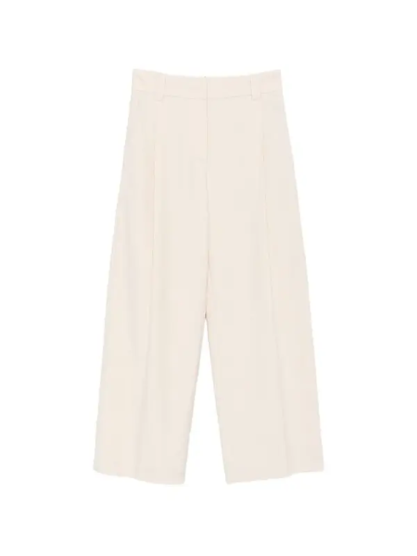 Brunello Cucinelli Cotton Wide-leg Trousers - Multicolor
