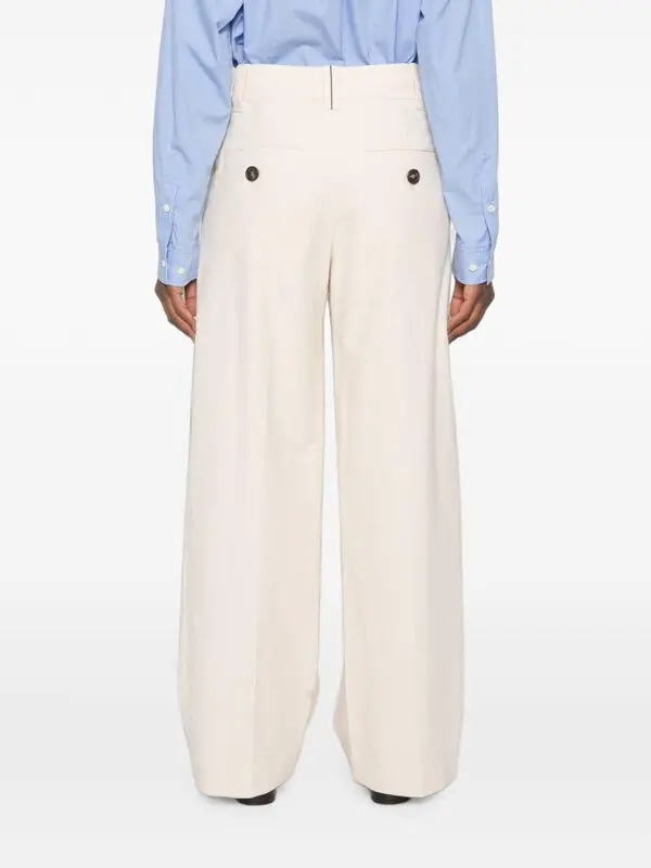 Brunello Cucinelli Cotton Wide-leg Trousers - Multicolor