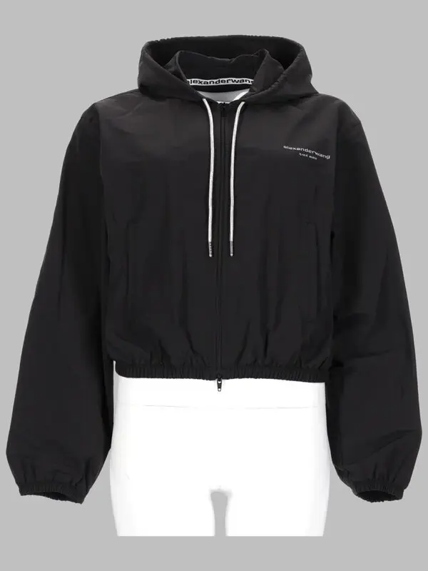 Alexander Wang Hooded Jacket With Logo - Black