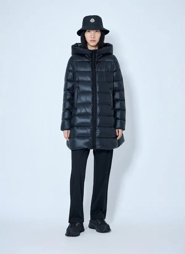 Moncler Suyenne Long Parka Jacket - Blue
