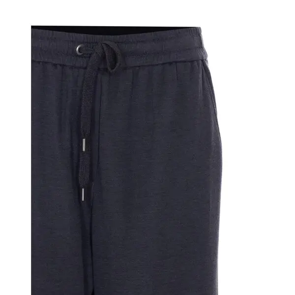 Brunello Cucinelli Wide Pants With Precious Stripe - Gray