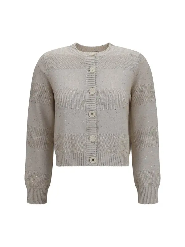 Brunello Cucinelli Long-sleeve Crewneck Cotton Sweater - Cream