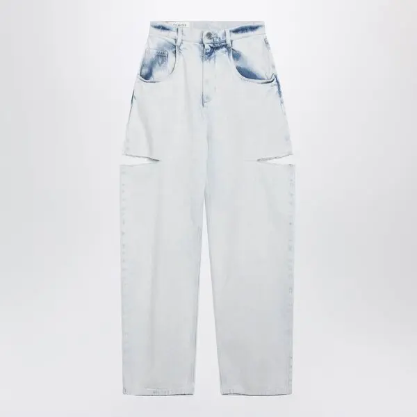 MAISON MARGIELA Faded Cotton Jeans With Cut-out Details - Blue