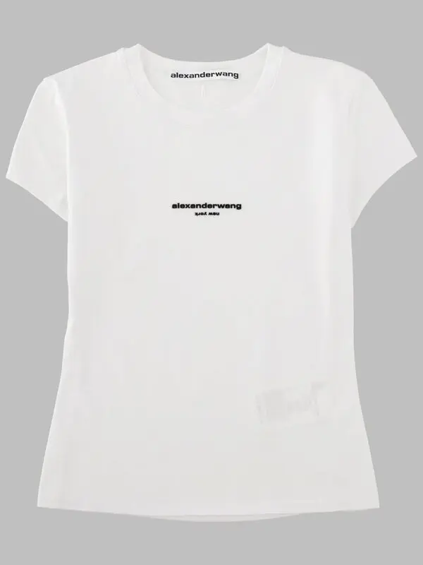 Alexander Wang T-shirt Slim Fit Con Logo - White