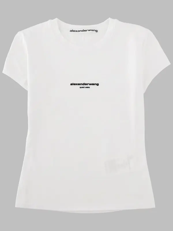 Alexander Wang T-shirt Slim Fit Con Logo - White