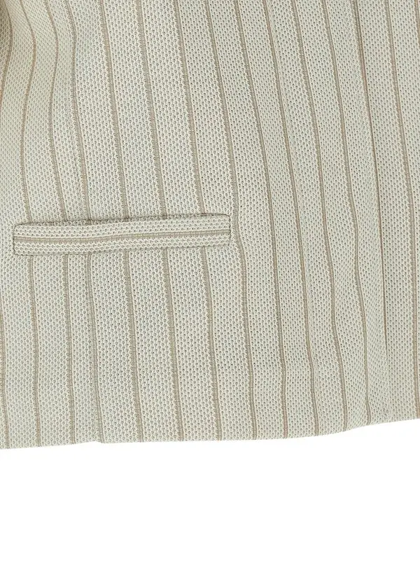 Max Mara Pinstripe Cotton Jersey Jacket - Cream