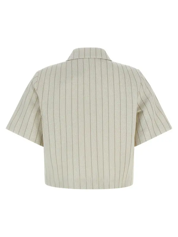 Max Mara Pinstripe Cotton Jersey Jacket - Cream