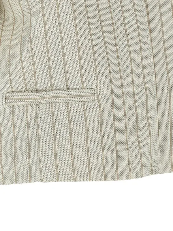 Max Mara Pinstripe Cotton Jersey Jacket - Cream