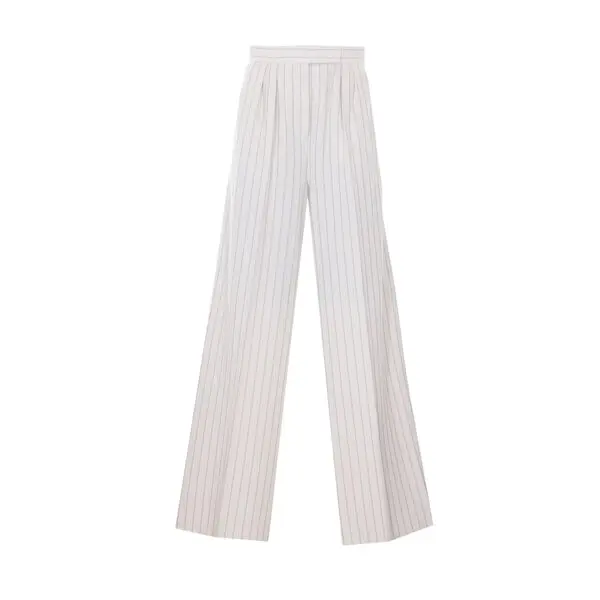 Max Mara Striped Flare Trousers - White