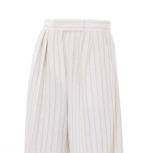 Max Mara Striped Flare Trousers - White
