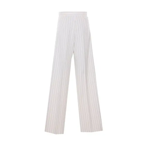 Max Mara Striped Flare Trousers - White