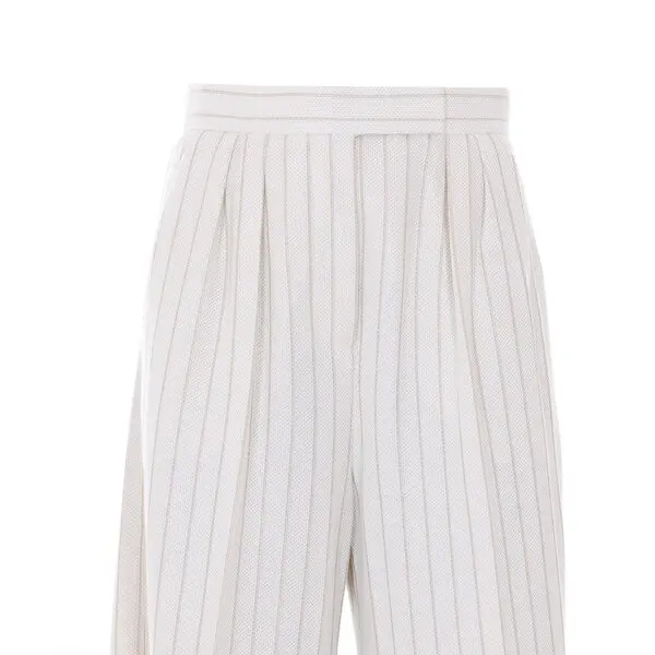 Max Mara Striped Flare Trousers - White