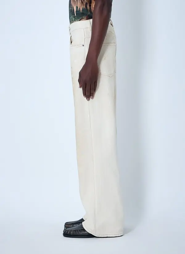 Acne Studios Paint-splatter Wide-leg Denim Jeans