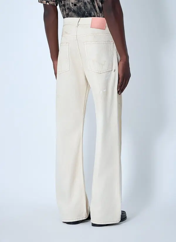 Acne Studios Paint-splatter Wide-leg Denim Jeans