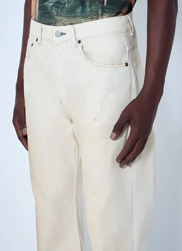 Acne Studios Paint-splatter Wide-leg Denim Jeans