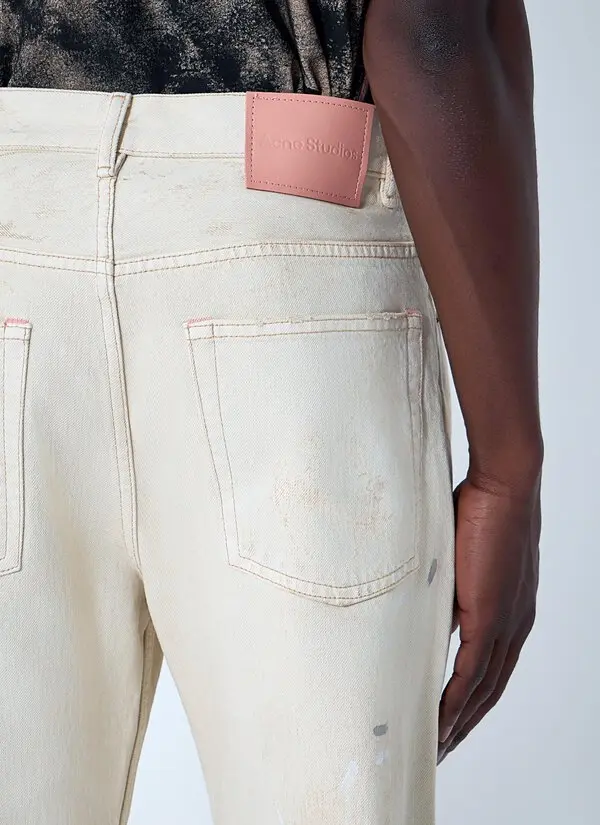 Acne Studios Paint-splatter Wide-leg Denim Jeans