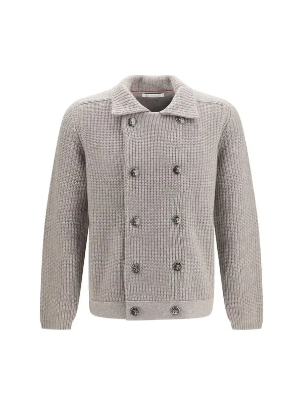 Brunello Cucinelli Marina Cardigan In English Rib Cashmere - Gray