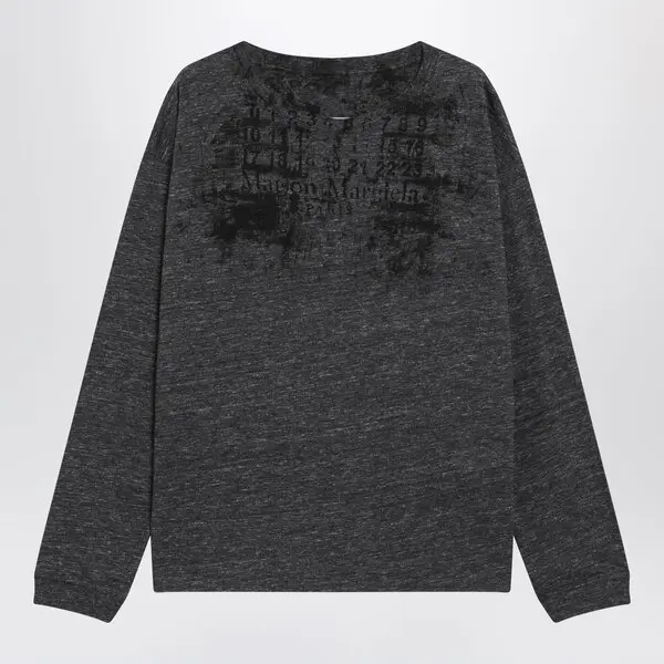 MAISON MARGIELA Long-sleeve Cotton T-shirt In Dark Grey - Gray