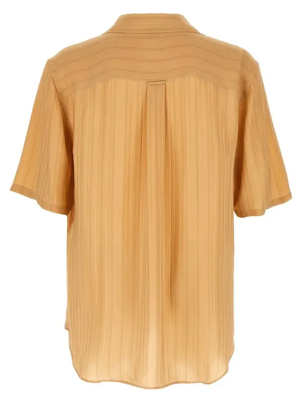 Saint Laurent Striped Silk Shirt - Cream