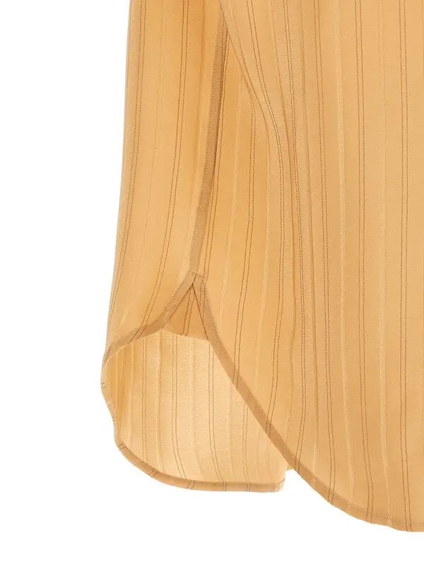 Saint Laurent Striped Silk Shirt - Cream