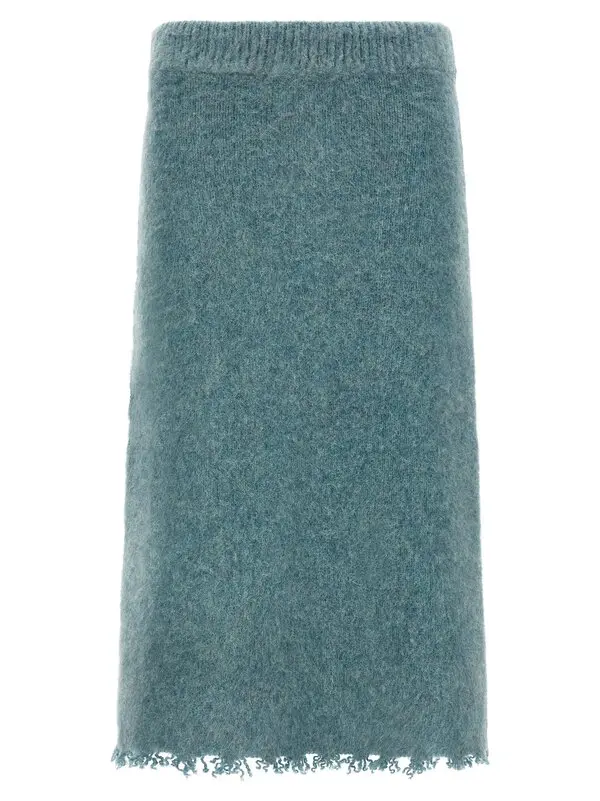 JIL SANDER Wool Knit Skirt - Blue
