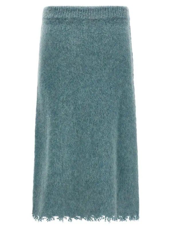 JIL SANDER Wool Knit Skirt - Blue