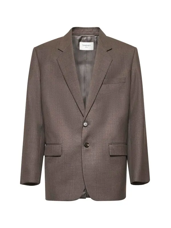 Saint Laurent Grey Wool Chiné Yves Blazer