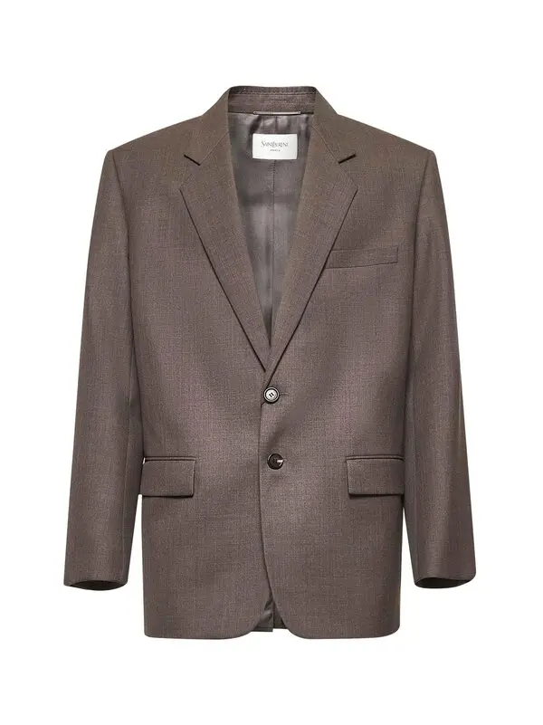 Saint Laurent Grey Wool Chiné Yves Blazer - Multicolor