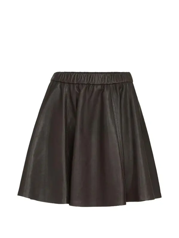 Brunello Cucinelli Leather Mini Skirt - Multicolor