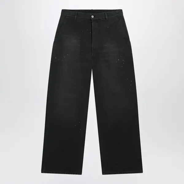 MAISON MARGIELA Double-dyed Work Trousers In Cotton With Spots - Black