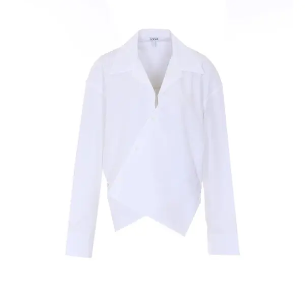 Loewe Anagram Logo Asymmetric Shirt - White