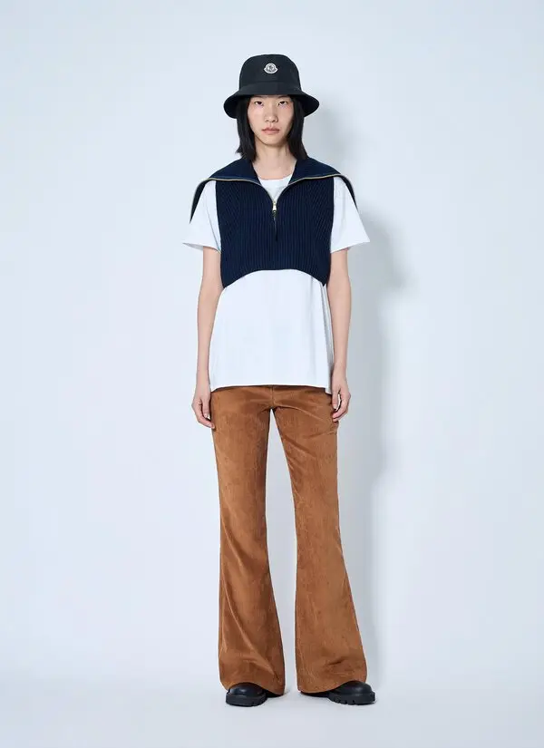 Moncler Zip-front Knit Vest - Blue