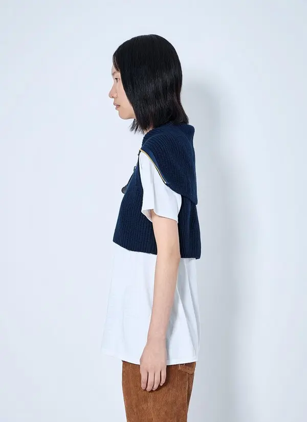 Moncler Zip-front Knit Vest - Blue