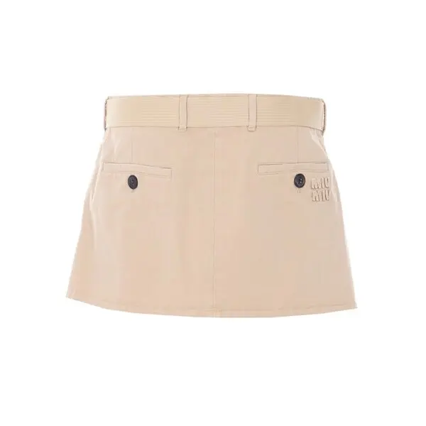 Miu Miu Gabardine Miniskirt - Cream